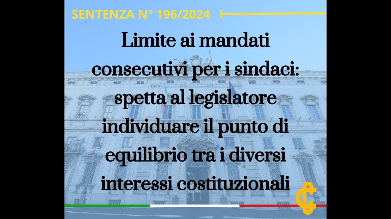 Limite ai mandati consecutivi per i sindaci - YouTube
