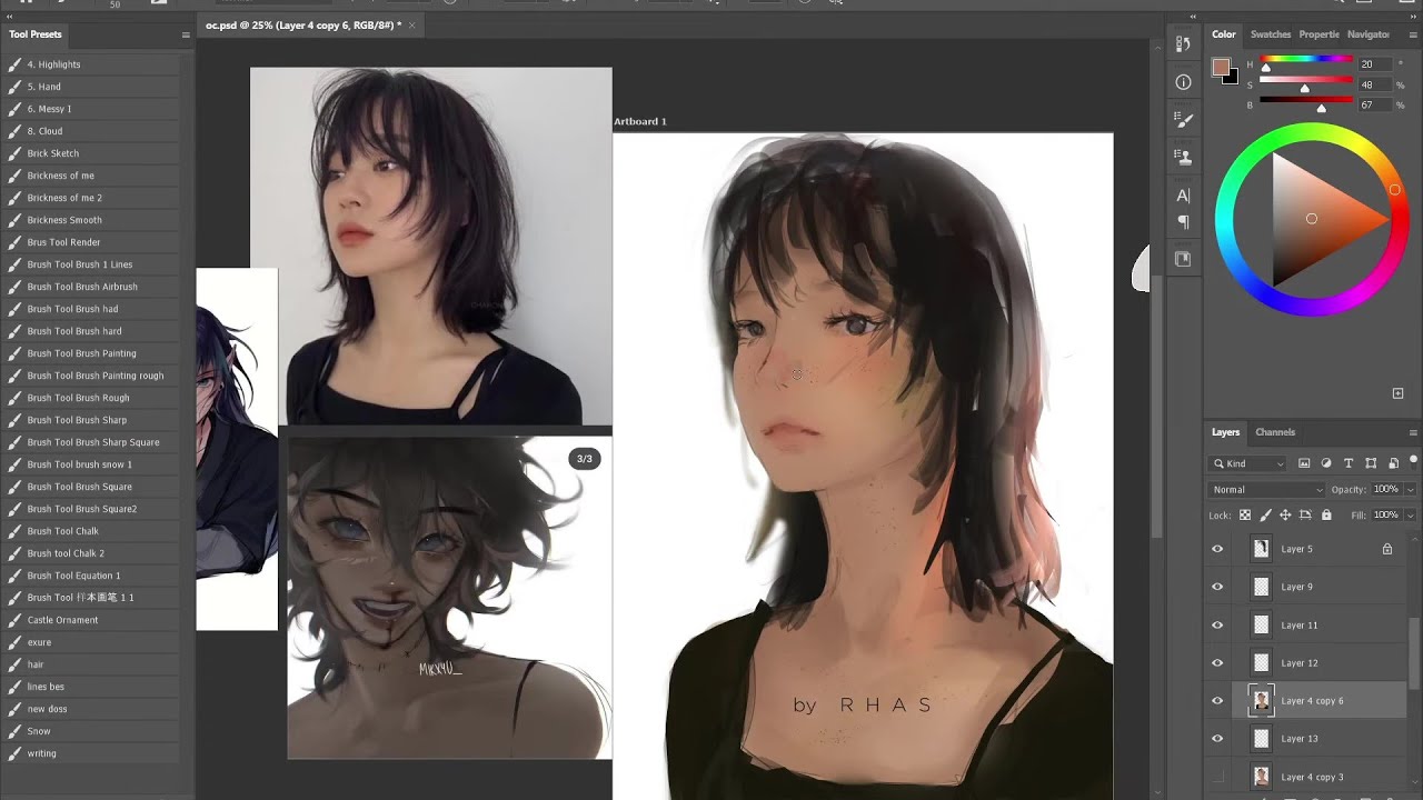 How to draw semi realism (painterly style) @Rhas on Voila L - YouTube