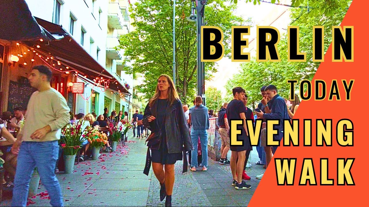EVENING STREET LIFE IN BERLIN 🇩🇪 Walking streets on a Tuesday and Real ...