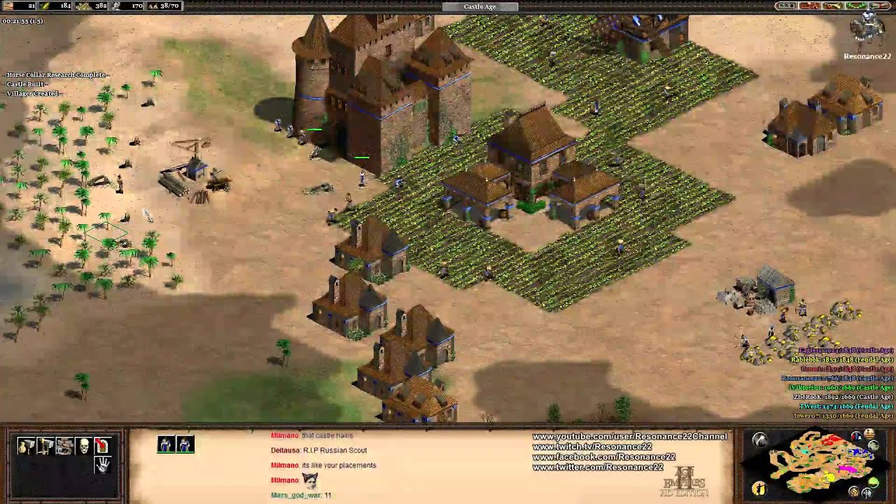 Aoe2 HD "The Forgotten": 4v4 Arabia (Slavs, Boyar Rush) - YouTube