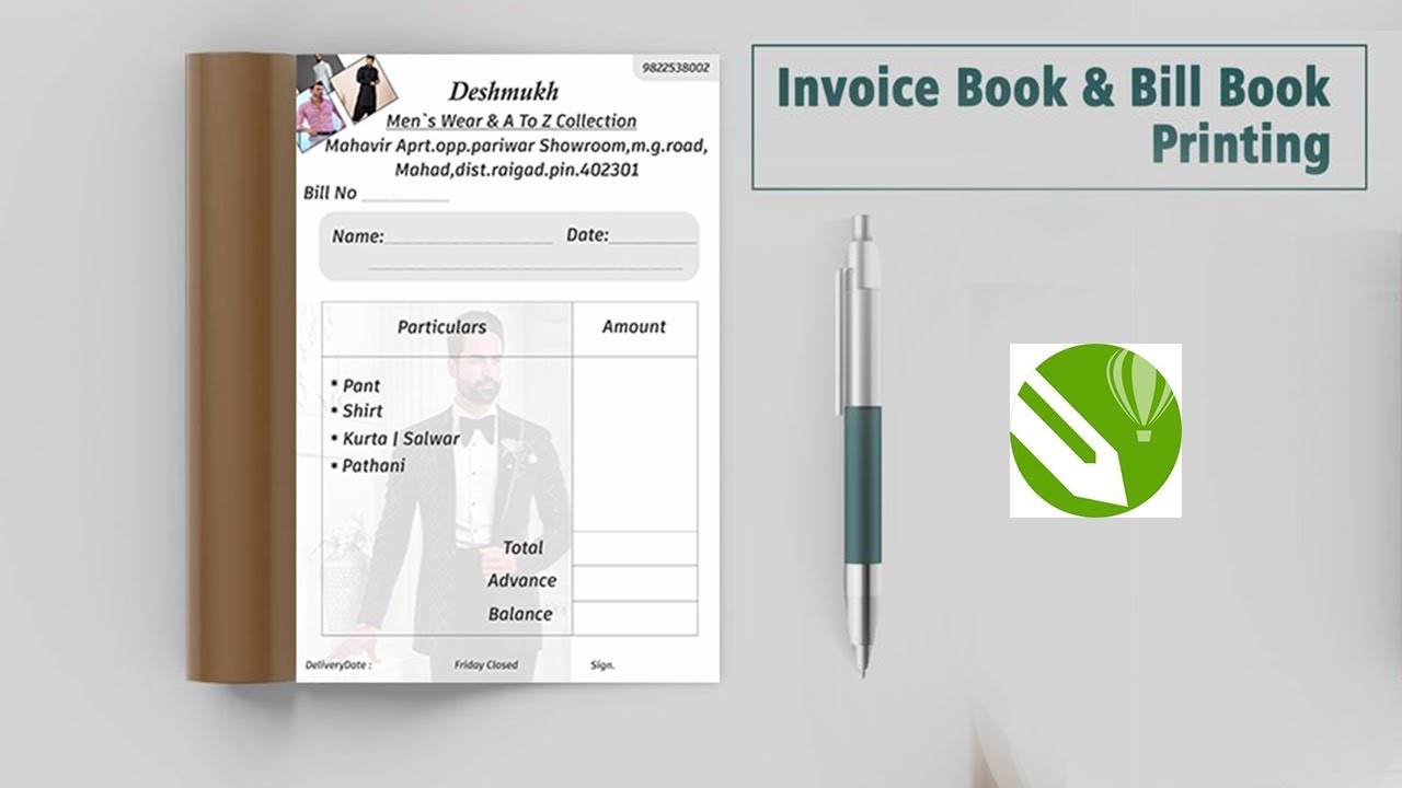 How To Creat Tailor Shop Bill Book In Co0rel Draw Tutorial | kis Tarah ...