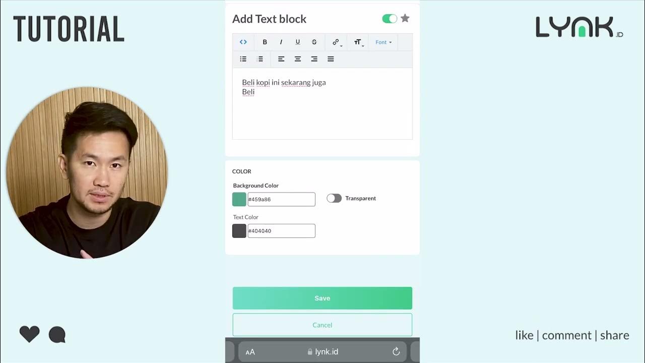 Cara menambahkan Teks dan Gambar di Website lynk.id | Tutorial Lynk.id ...