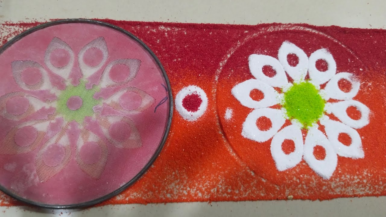 rangoli border design - YouTube