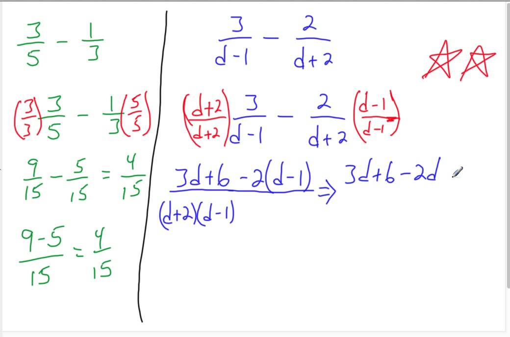 8th grade 11-4 Adding and Subtracting Rational Expressions.mp4 - YouTube