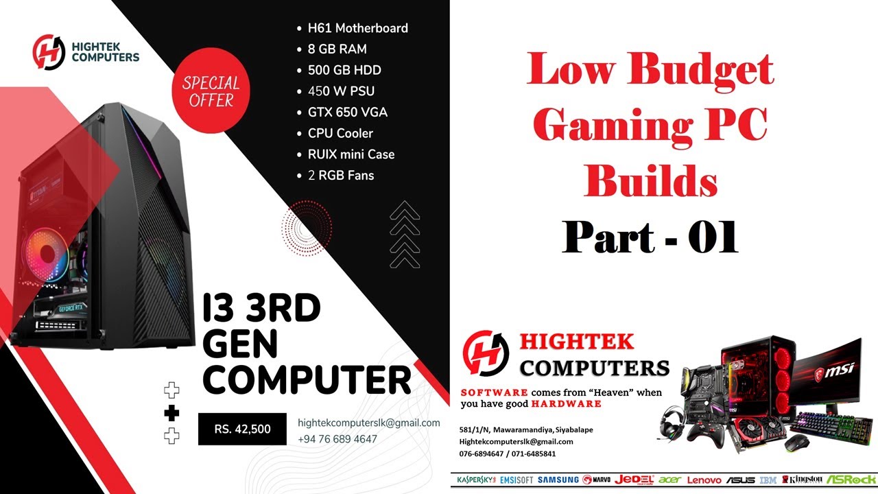 Low Budget Gaming PC Builds - YouTube