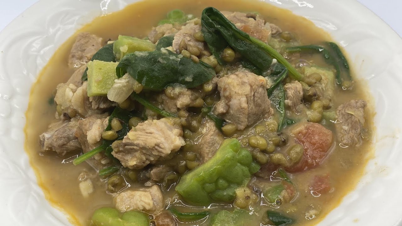 Filipino mongo beans with pork - YouTube