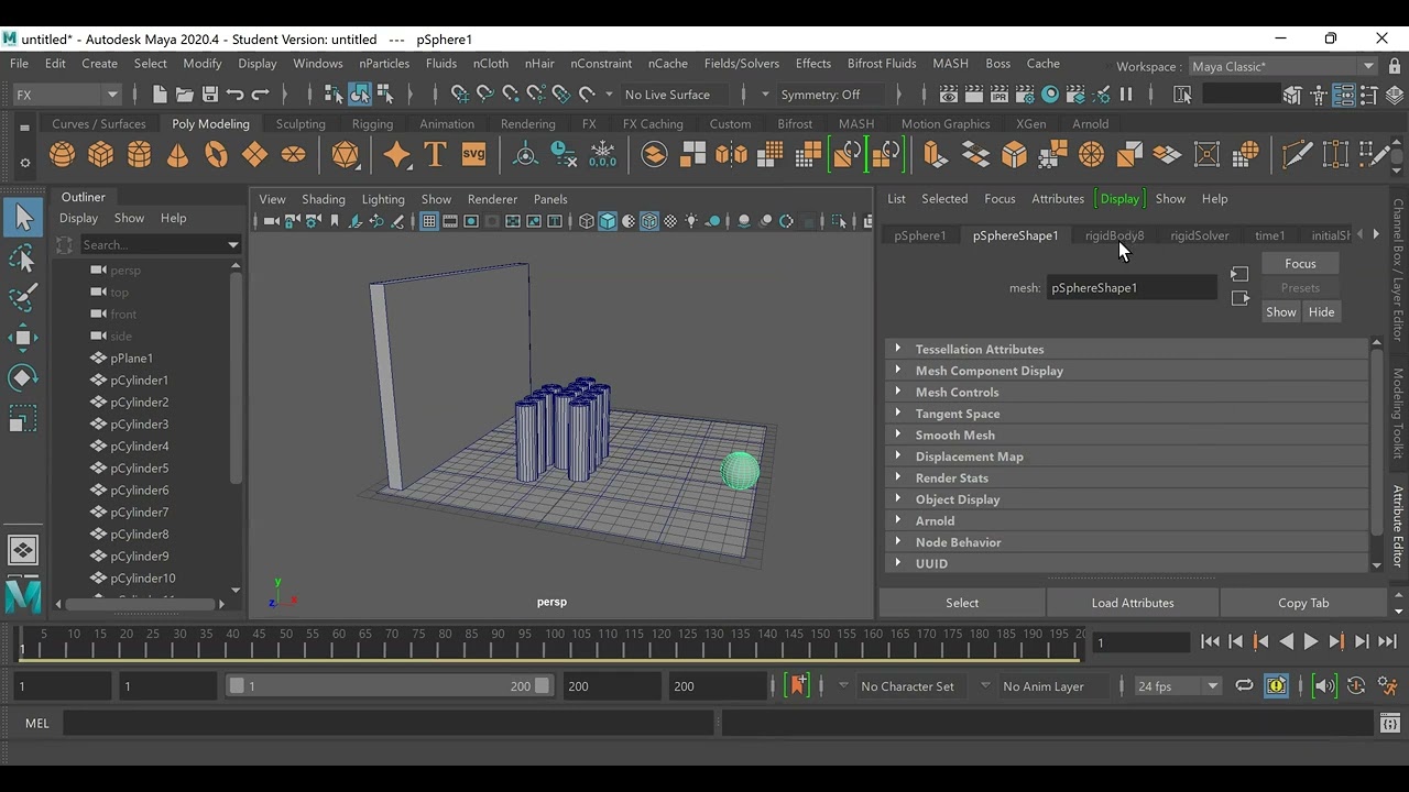 Maya Rigid Bodies Pt. 3 Initial State - YouTube