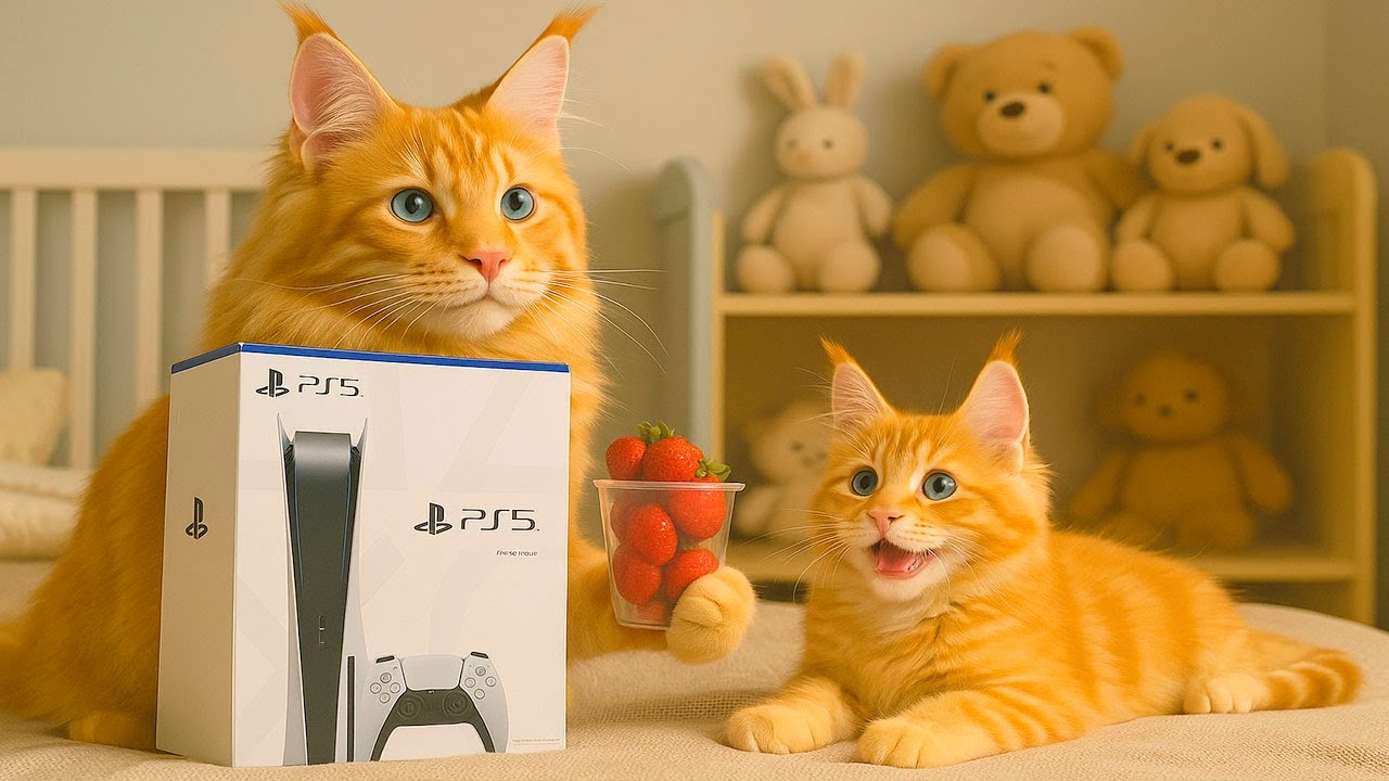 Kitten Dreams of a PlayStation 5 and Mama Cat Works Hard to Make It ...