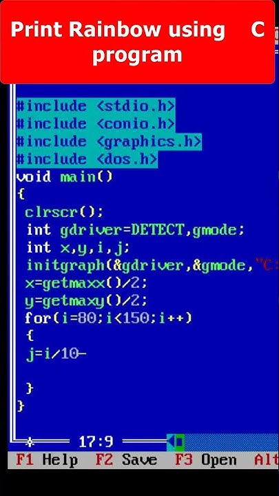 Draw Rainbow 🌈 With Beautiful Colors In C Graphics Part 1 | C Graphics #coding #shorts - YouTube