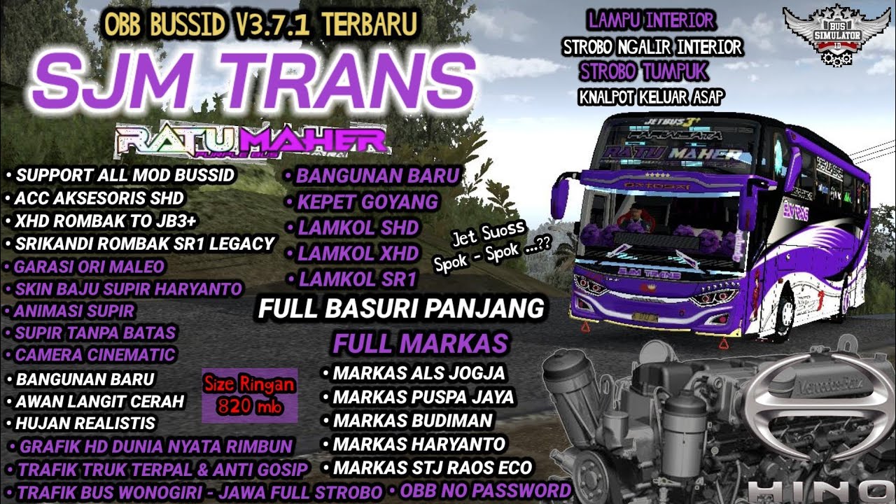 SOUND SJM TRANS RATU MAHER TERBARU OBB BUSSID V3.7.1🍃GRAFIK DUNIA NYATA ...