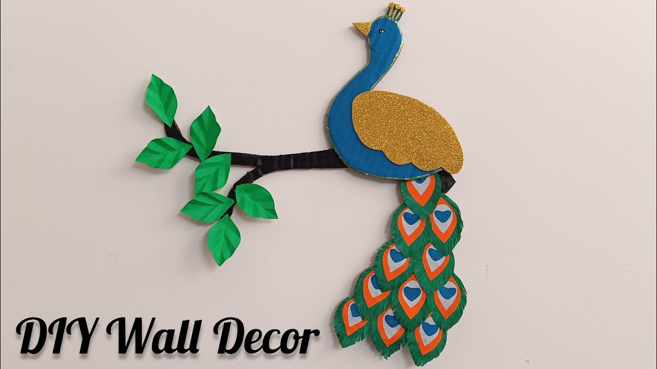 DIY Peacock Wall Decor Using Cardboard | Easy Wall Decor Craft | #diy # ...