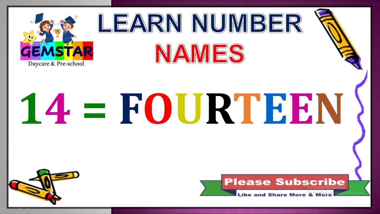 Number name 14 for Kindergarten - YouTube