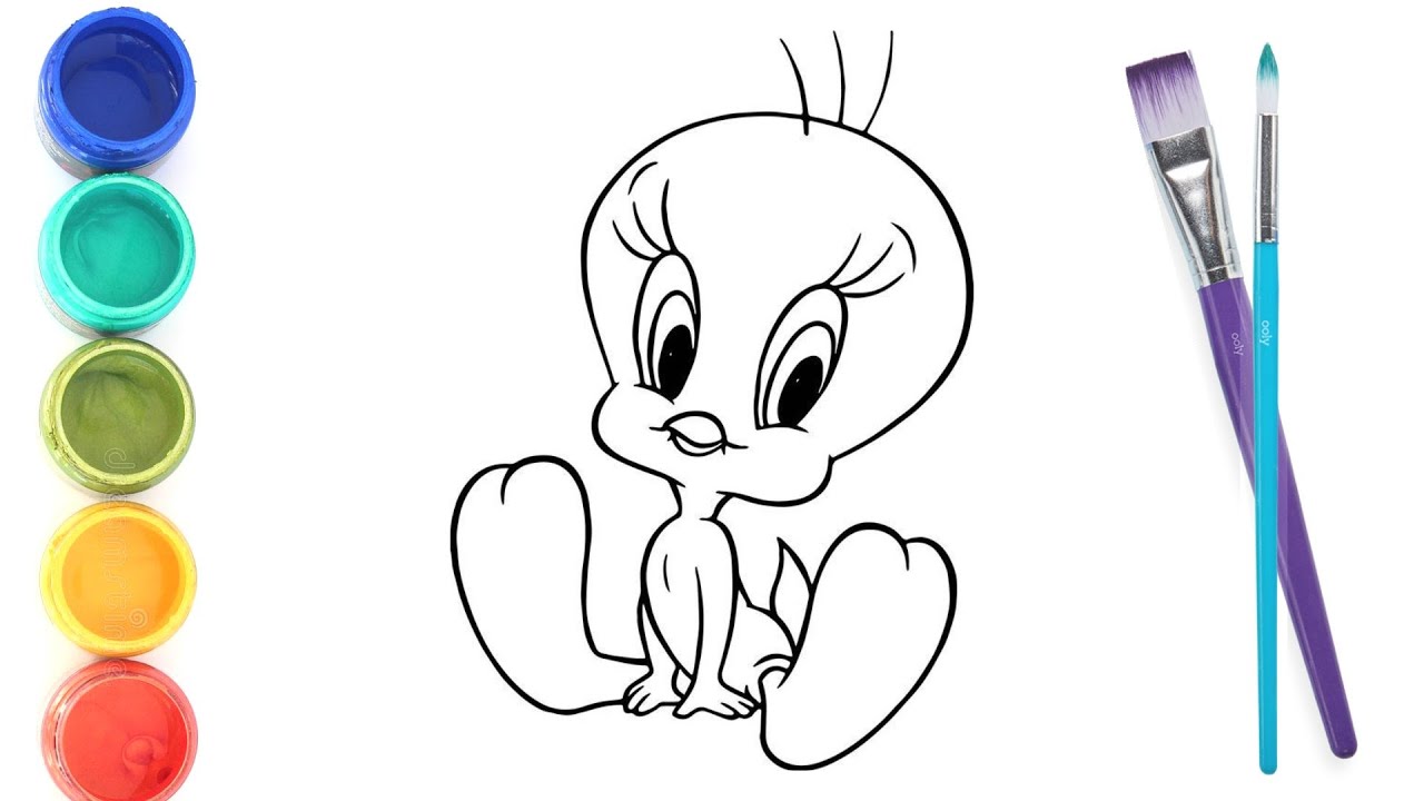 How To Draw Cute Twitty | Easy Twitty Drawing For Kids | Learn To Draw ...