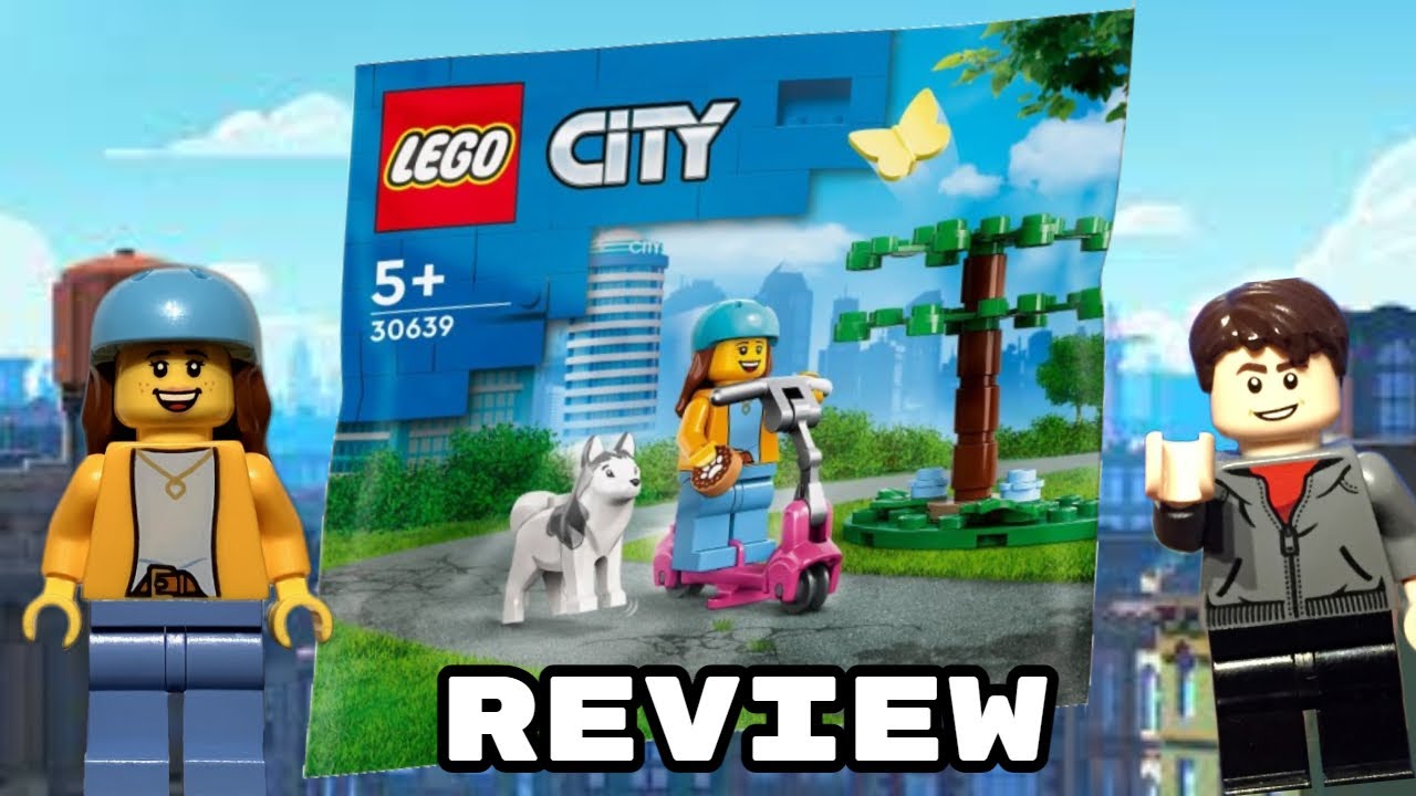 Lego city 30639 dog park and scooter polybag review - YouTube
