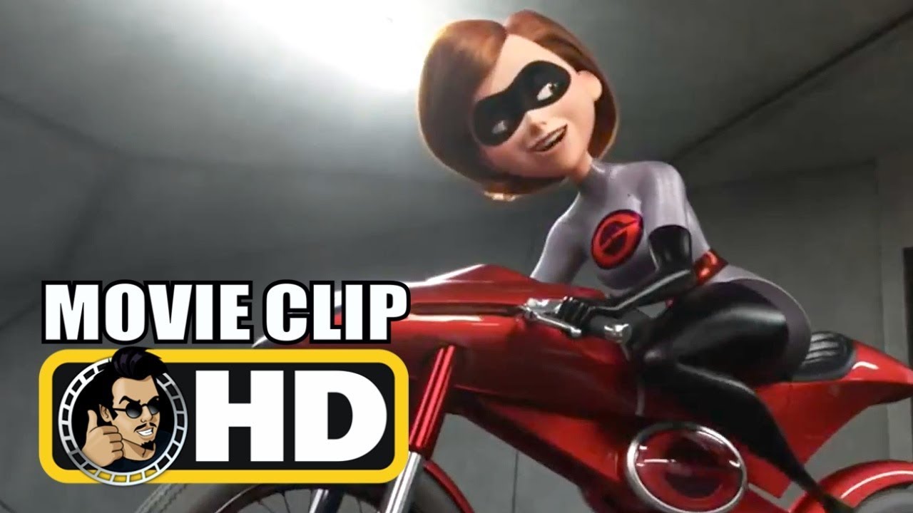 INCREDIBLES 2 (2018) Movie Clip "Elasticycle" Holly Hunter Pixar ...