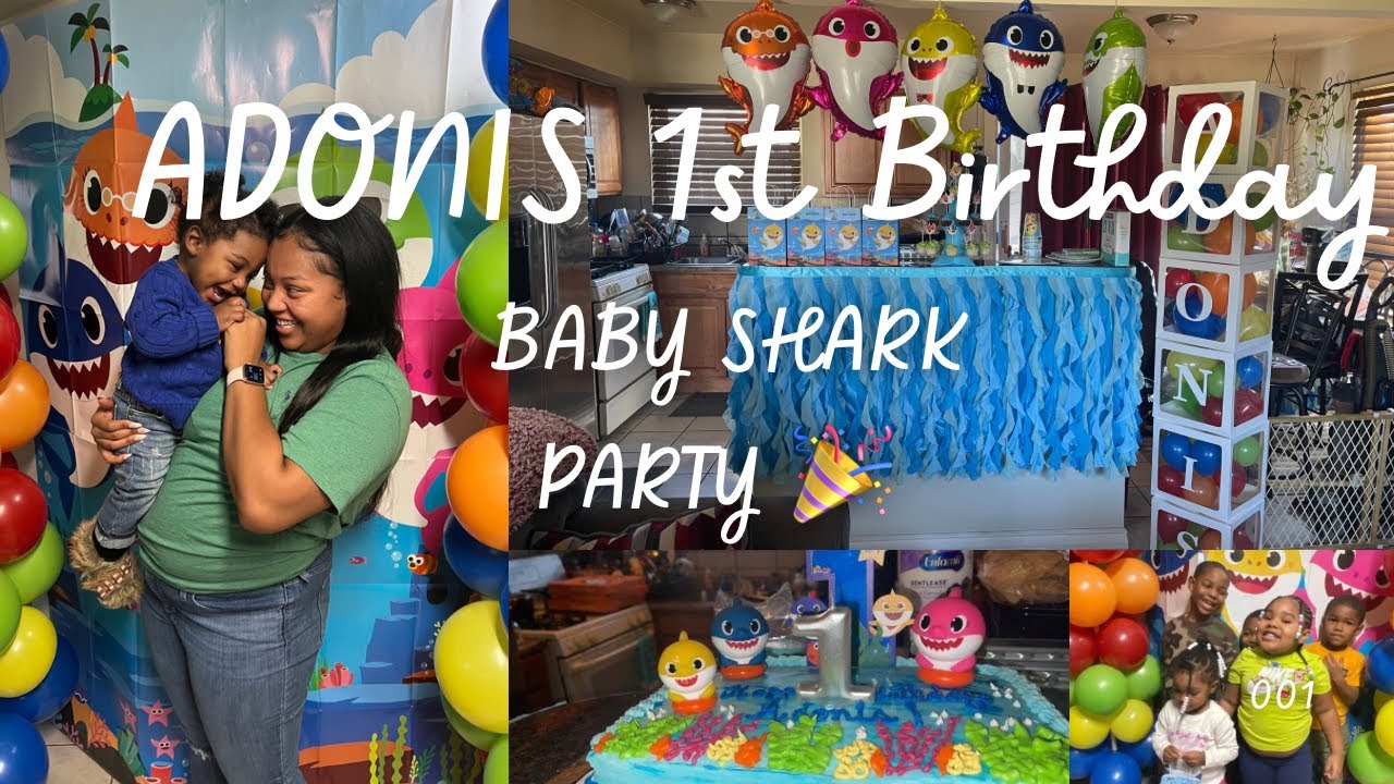 Adonis 1st birthday| Baby shark theme | house party 🎉 - YouTube