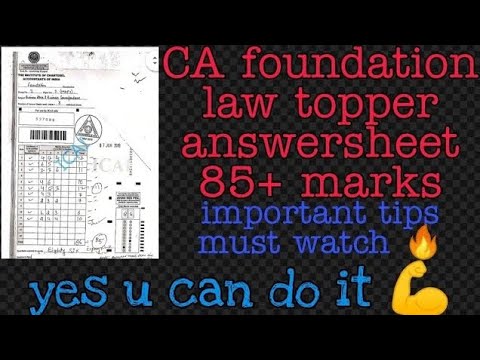 CA Foundation Business Law Topper Answersheet | Strategy for CA ...