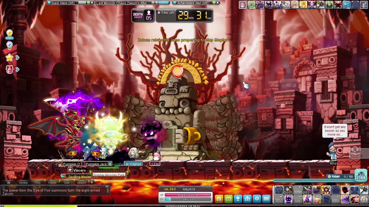 MapleStory Boss Monster Fight Chaos Zakum Quest MaplestorySEA - YouTube