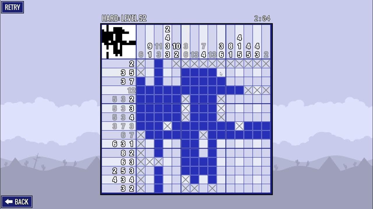 Picross Touch (Hard Level 52) Gameplay and Tutorial - YouTube
