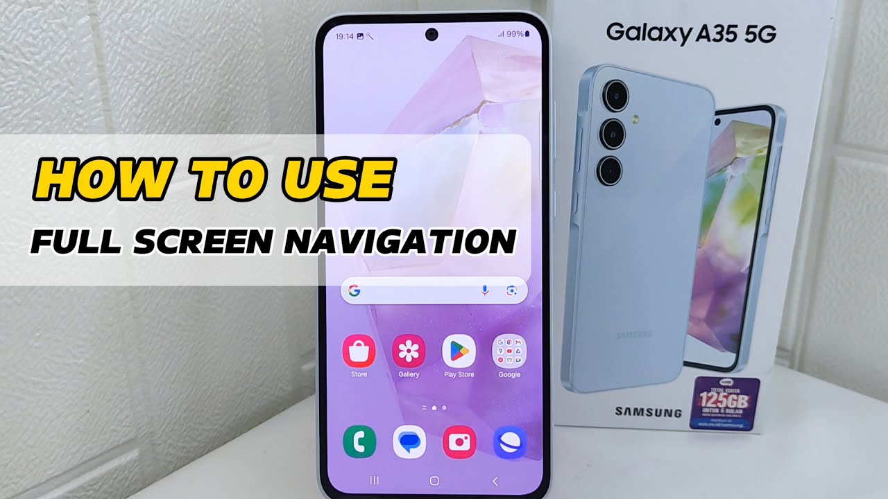Samsung A35 5g | How To Use Full Screen Navigation - YouTube