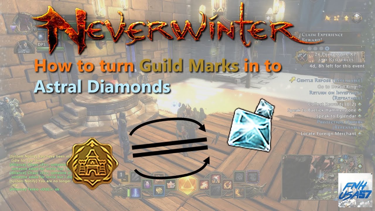 Neverwinter: How to turn Guild Marks in to Astral Diamonds - YouTube