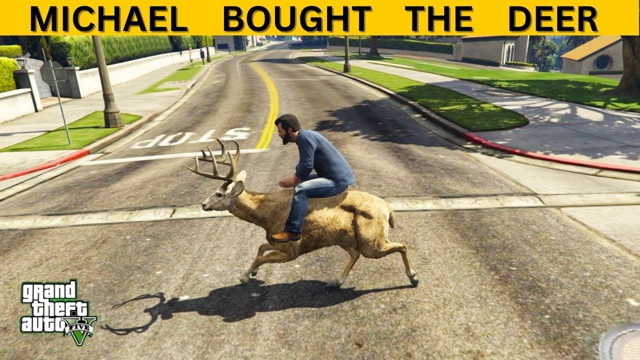 MICHAEL BOUGHT THE DEER (GTA 5) MICHAEL GIFTS THE DEER TO JIMMY - YouTube