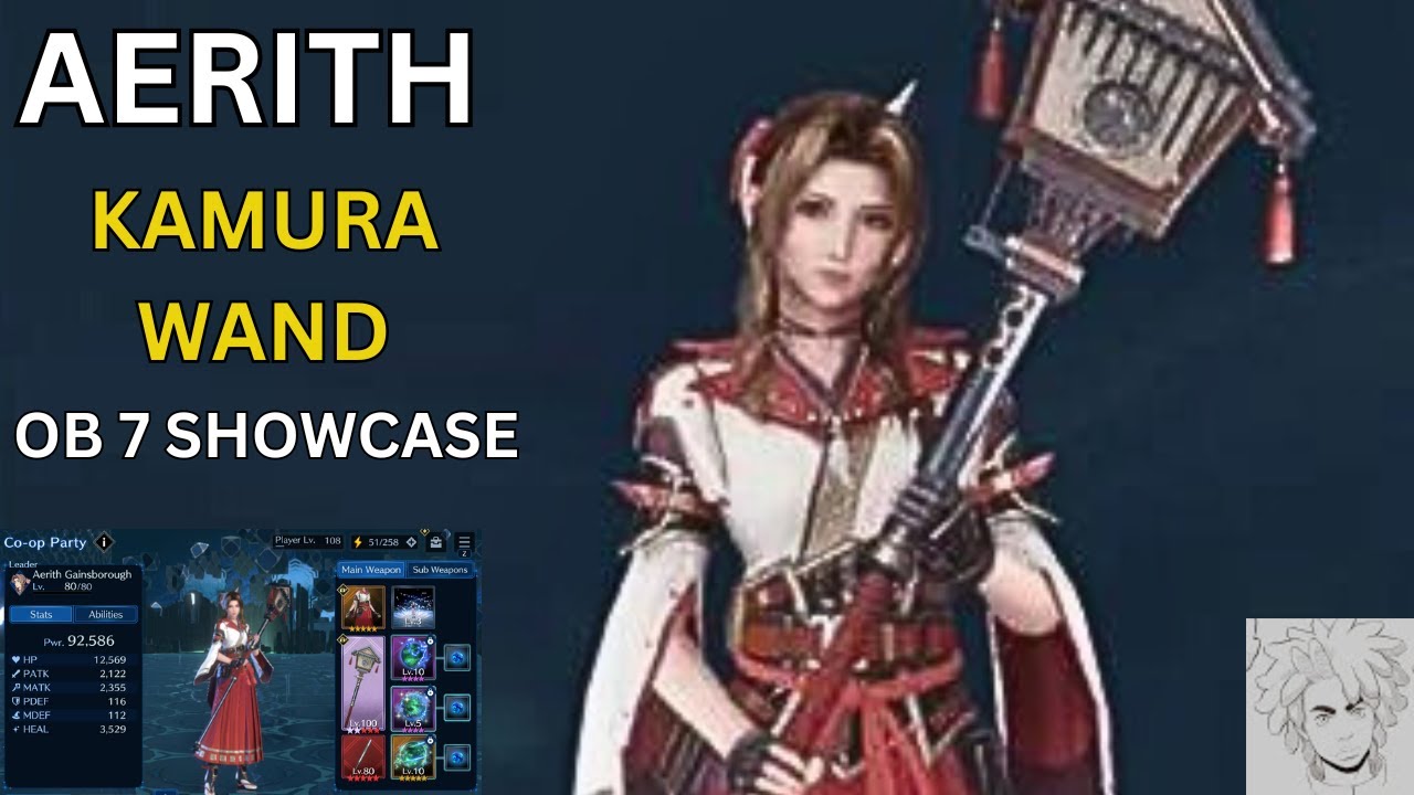 Final Fantasy 7 Ever Crisis - AERITH OB 7 KAMURA WAND SHOWCASE - YouTube