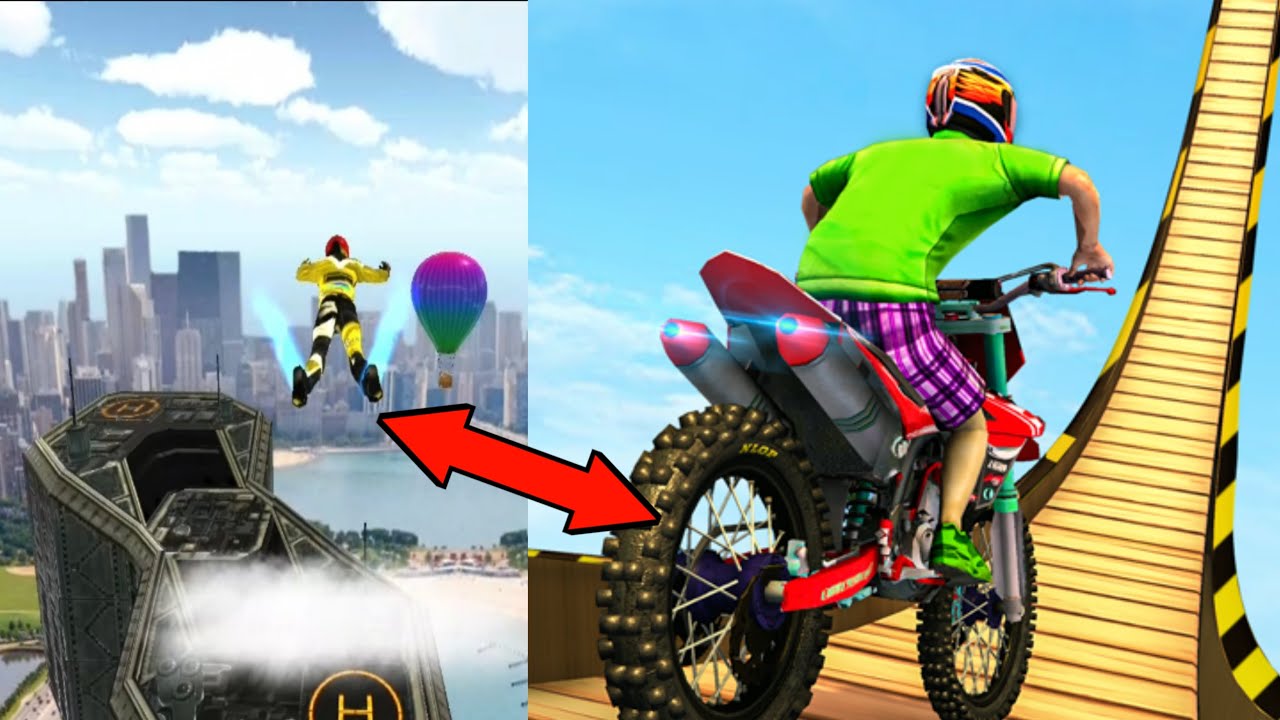 Stunt bike racing || bike stunt game play, bike stunts racing game ...