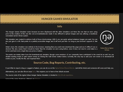 How To Use the Agma Schwa Hunger Games Simulator (Nguh.org) - YouTube