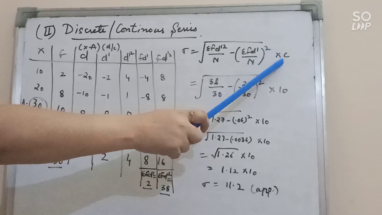 Statistics| measures of Dispersion| Standard deviation with step ...