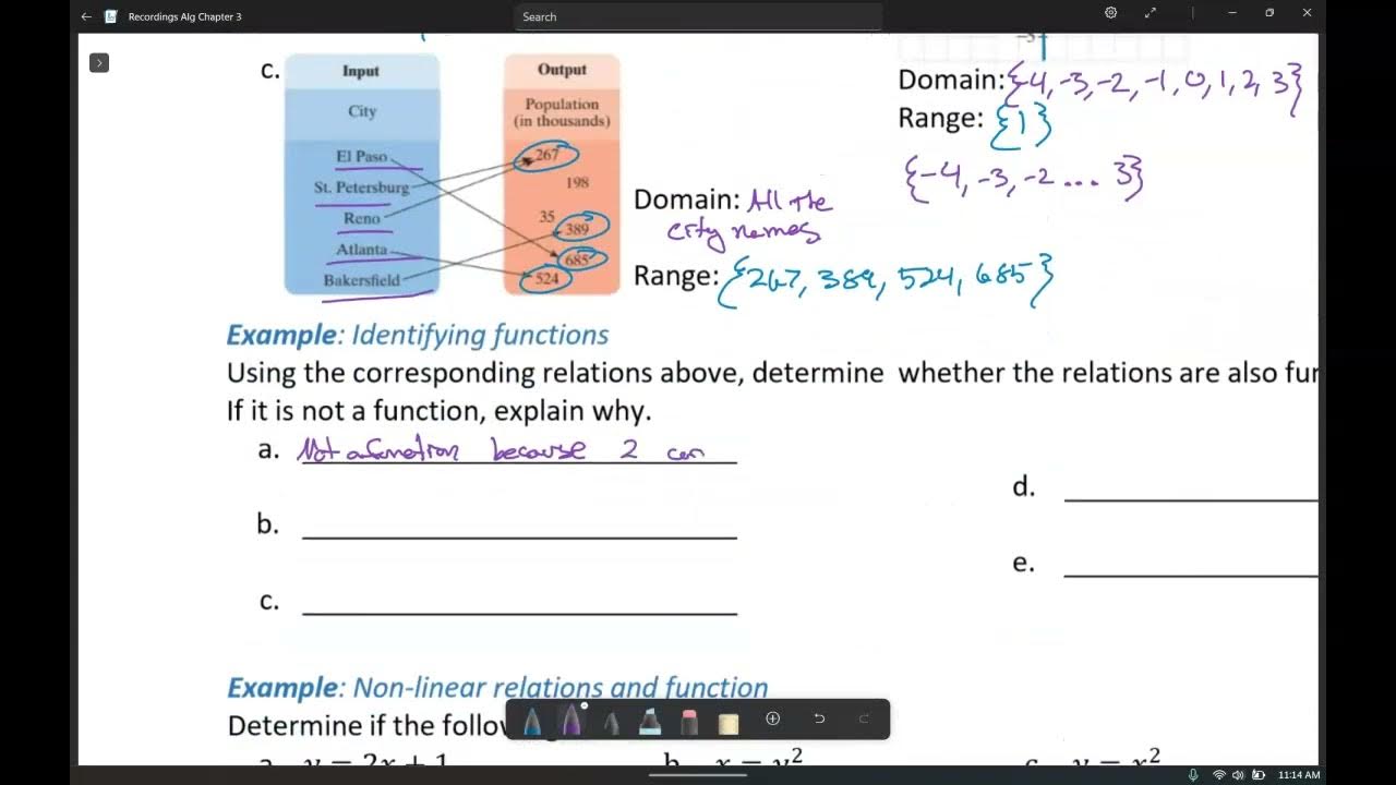 Alg II - 3.2 Part 1 - Introduction to Functions, Domain, Range and what is a function - YouTube