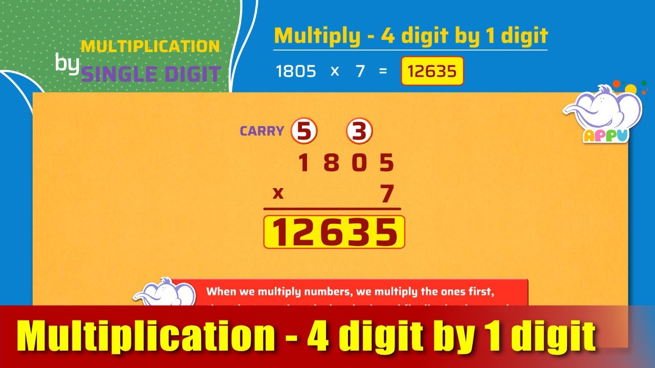 G4 - Module 5 - Intro - Multiplication - 4 digit by 1 digits | Appu ...