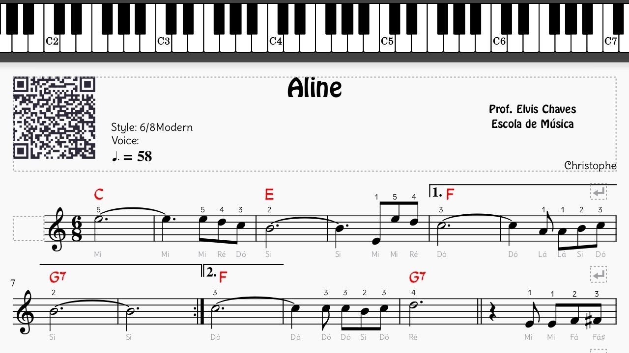 🎼 Aline - 240 - Tutorial Partitura Fácil 2 - YouTube