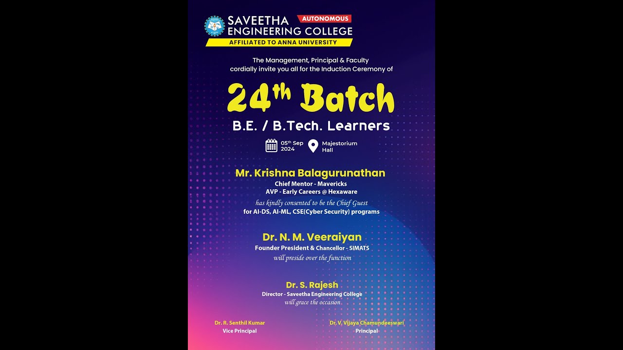 Day#2: Induction Ceremony of the 24th Batch - B.E. / B.Tech. learners - YouTube