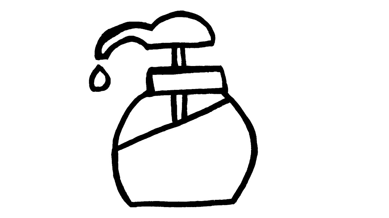 how to draw a hand sanitizer step by step drawing for beginners to HD ...