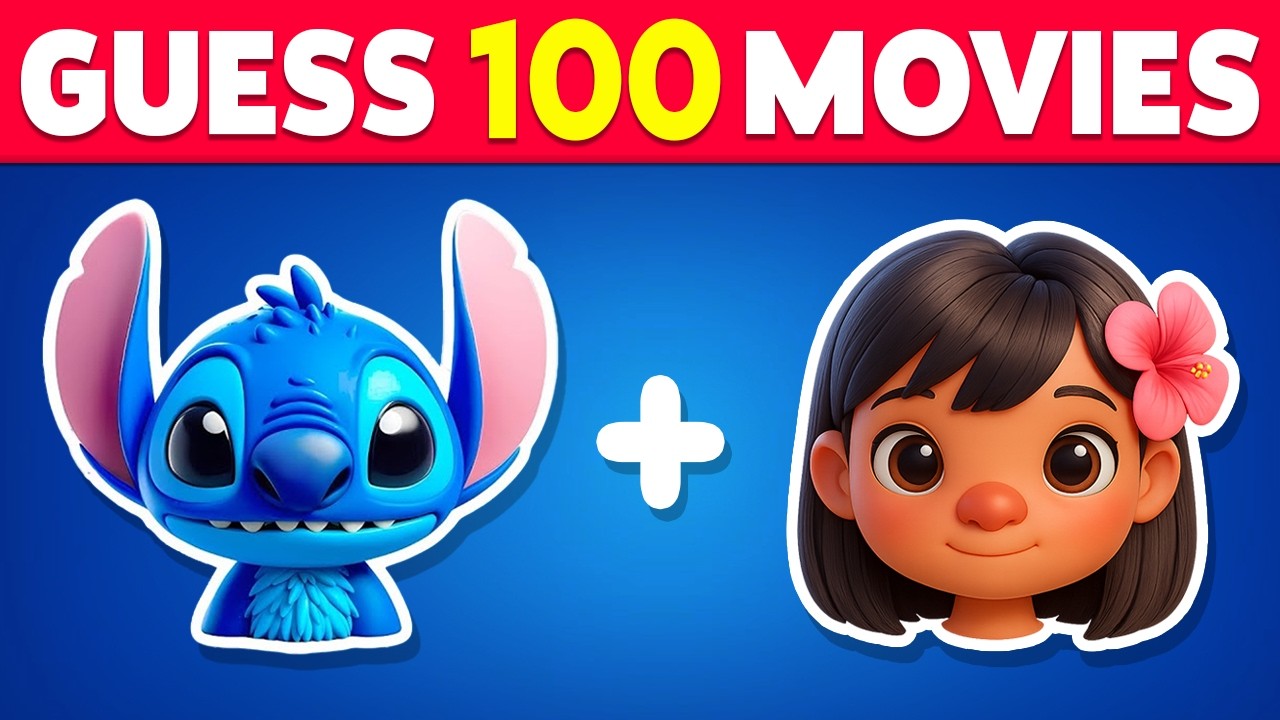 Guess The MOVIE By Emoji 🎬🍿 100 Movie Quiz | Lilo & Stitch, Minecraft ...