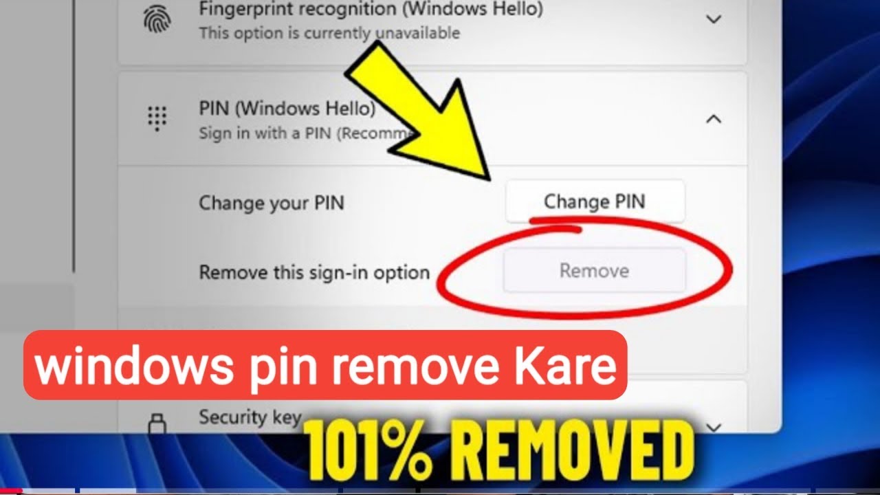 Remove Windows Hello Pin || windows hello pin kaise hataye || Disable ...