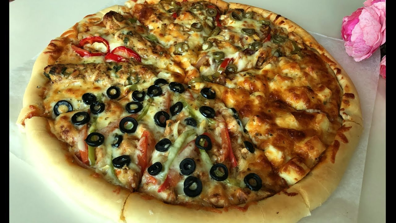 4 in 1 Pizza/4 Flavors in 1 Pizza/How To Make Pizza at Home - YouTube