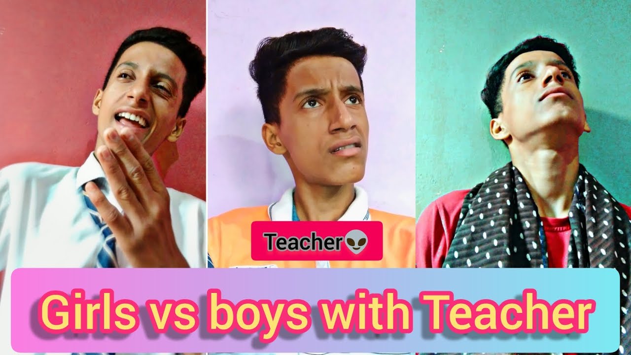 Girls VS Boys with teacher 🤣🤣🤣#comedy ||Sparked Chora|| - YouTube