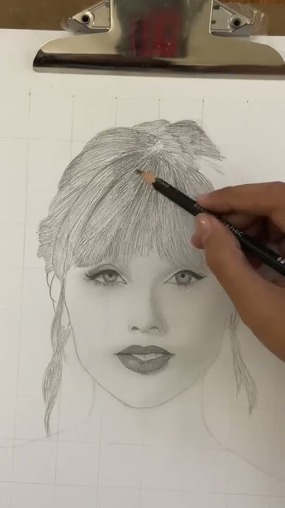 Taylor Swift Drawing Using Grid Method #charcoal #drawing #graphite #taylorswift - YouTube