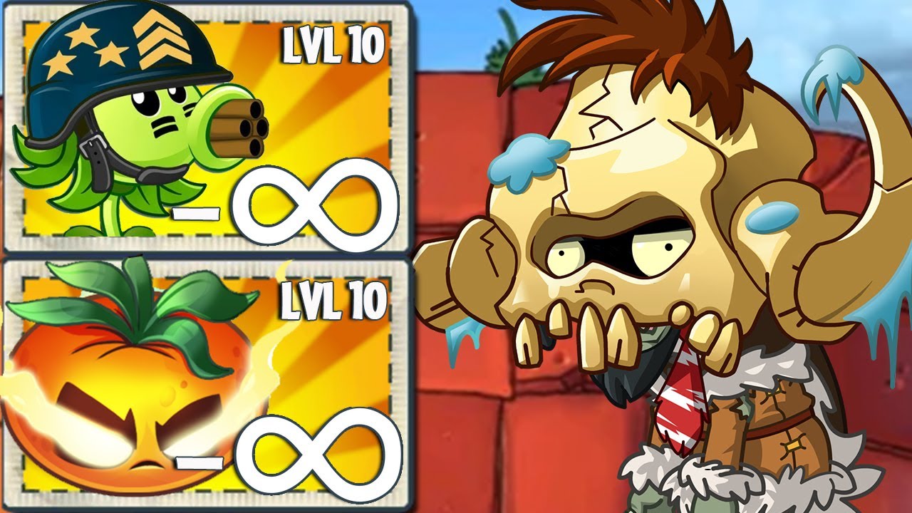 PvZ 2 Power Up Infinite - All Plants Level Max Vs 100 Mammothhead ...