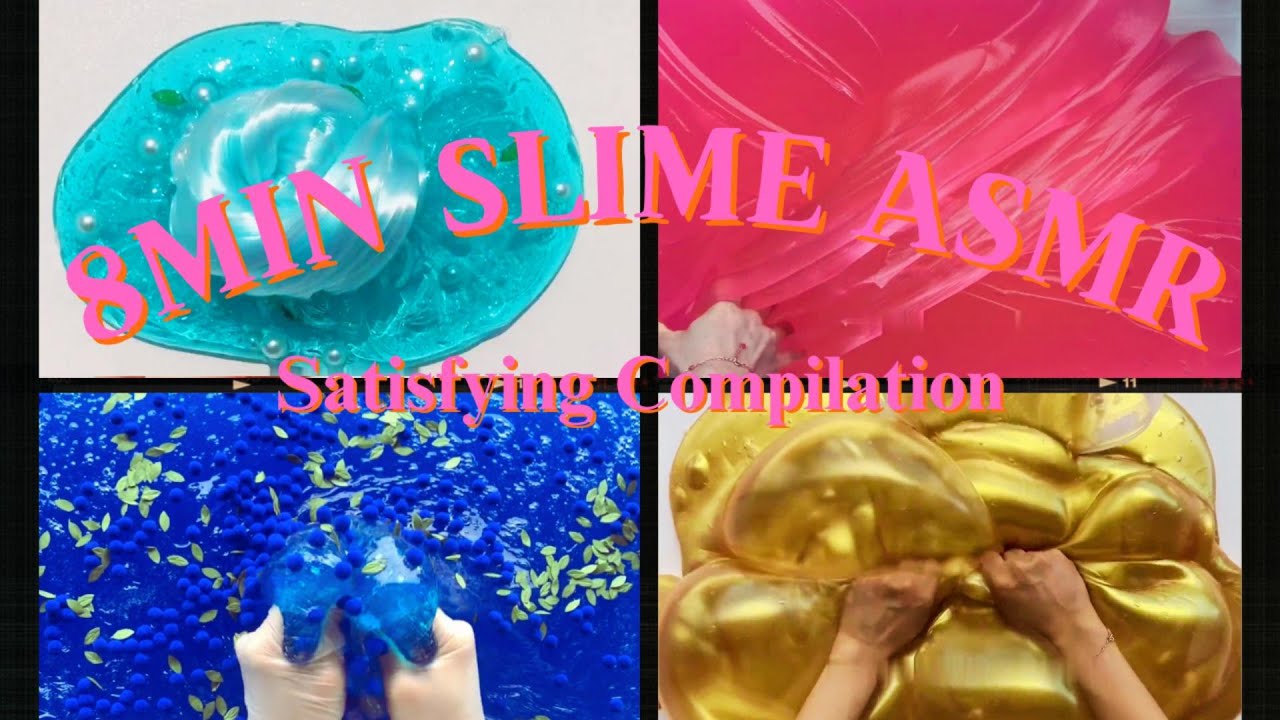 【Squeeze Squeeze】🙌🙌8minutes Satisfying 🍓🐳🌙 Huge Slime ASMR Compilation ...