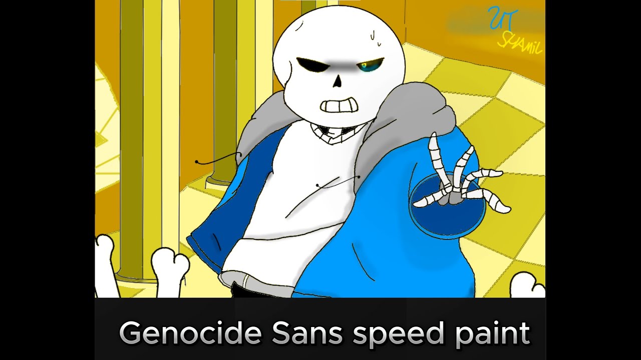 UNDERTALE genocide AU // Sans speed paint - YouTube