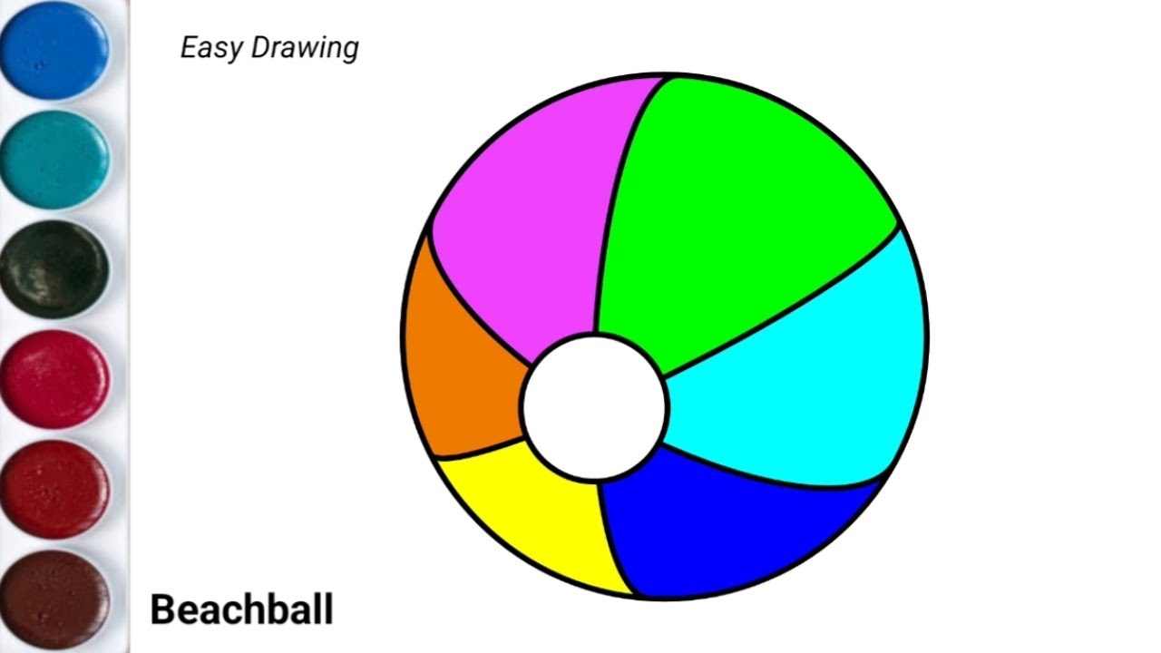 How To Draw Beach Ball | Beach Ball Drawing Step By Step | Beach Ball ...
