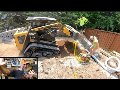 Building a TALL engineered retaining wall on a steep slope #2 - YouTube