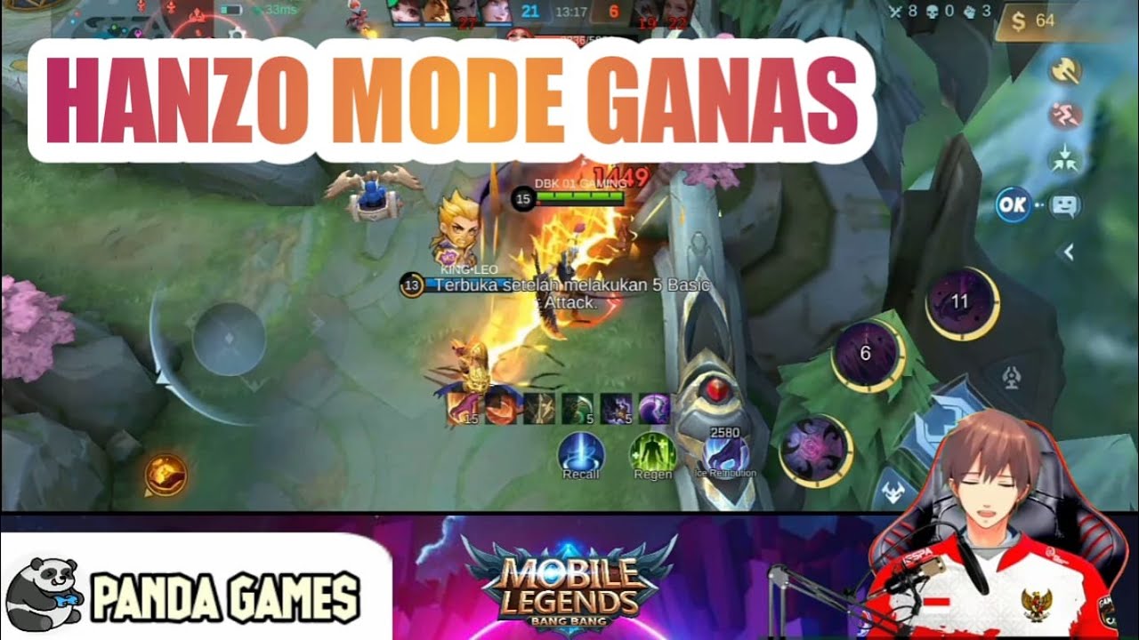Hanzo Mode Ganas - Mobile Legends - Panda Games - YouTube