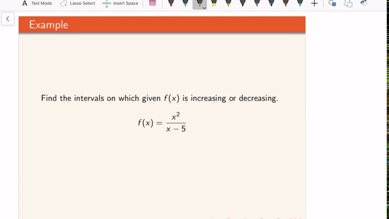 Find the intervals on which given function is increasing or decreasing ...