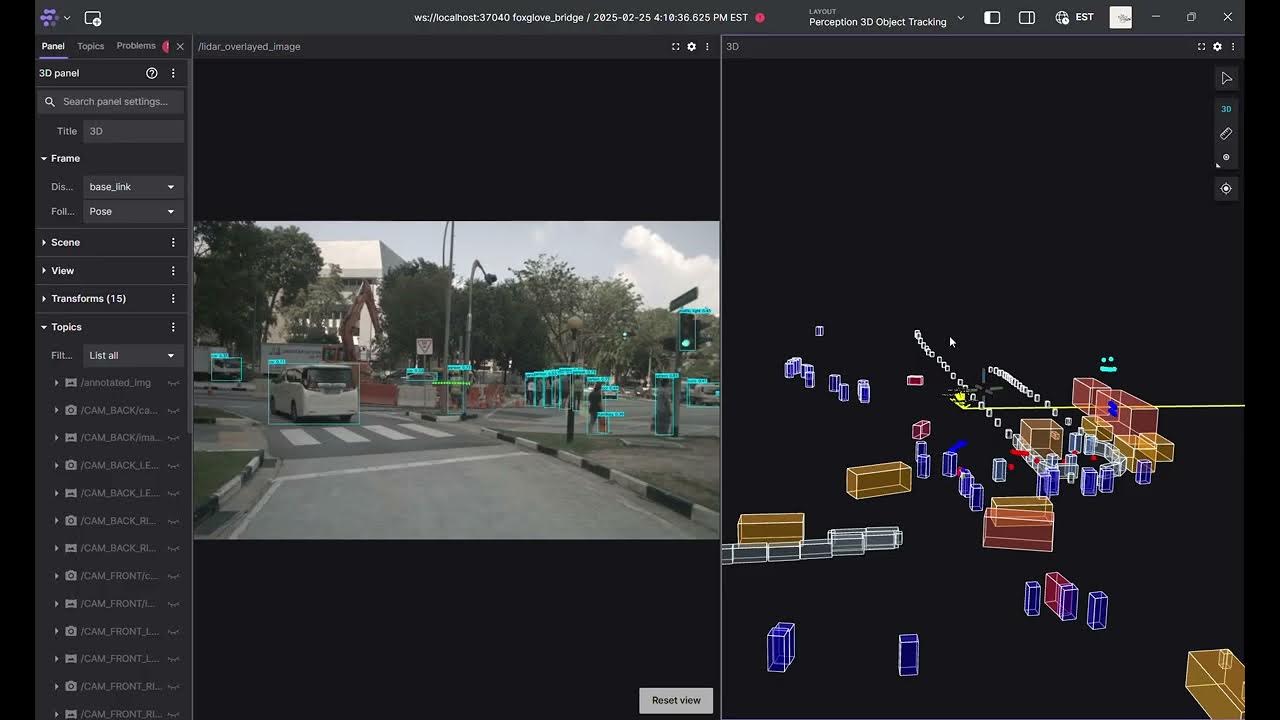 eve perception; visualizing the filtered lidar data on the camera frame - YouTube