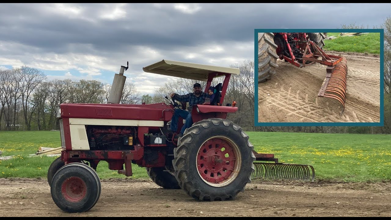 Grading the Driveway with a York Rake | Homesteading with a Vintage IH ...