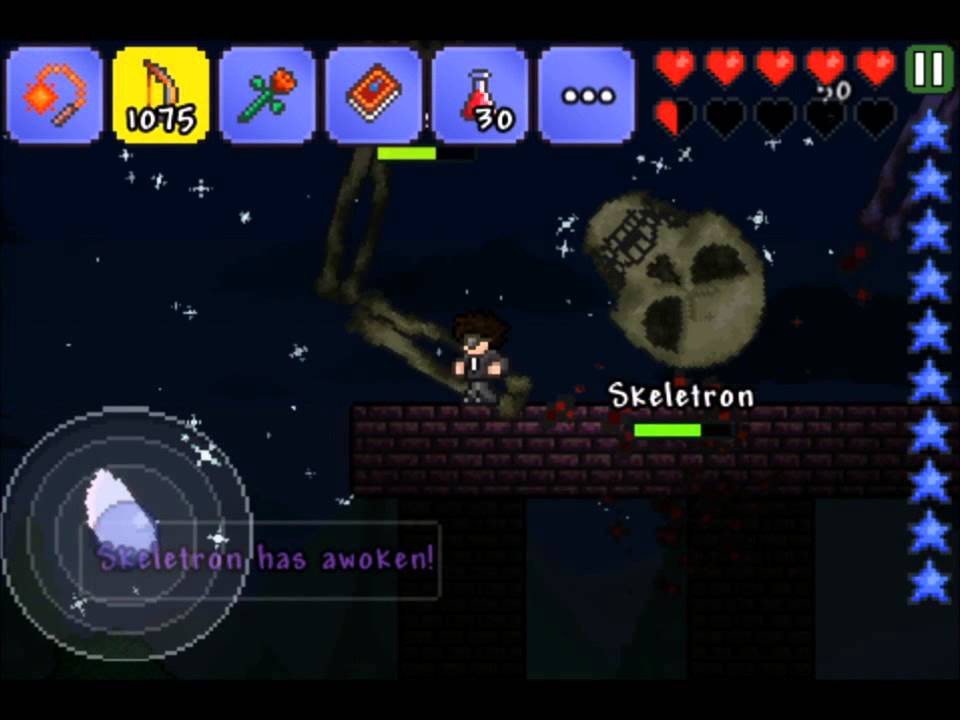 Terraria Skeletron Boss fight - YouTube